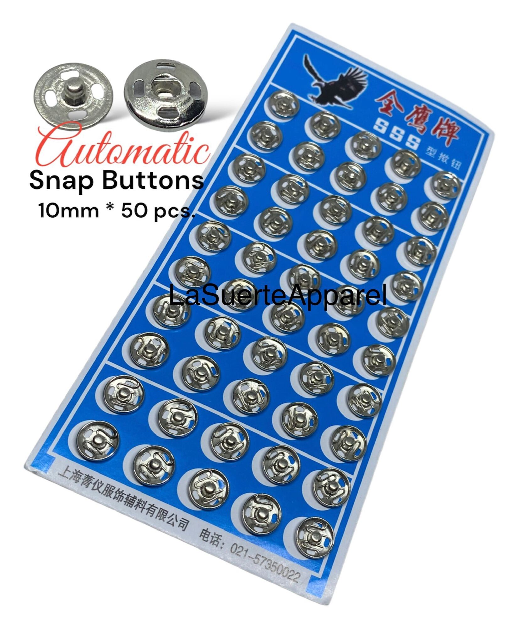 10mm Automatic Metal Snap Buttons Black / White | Lazada PH