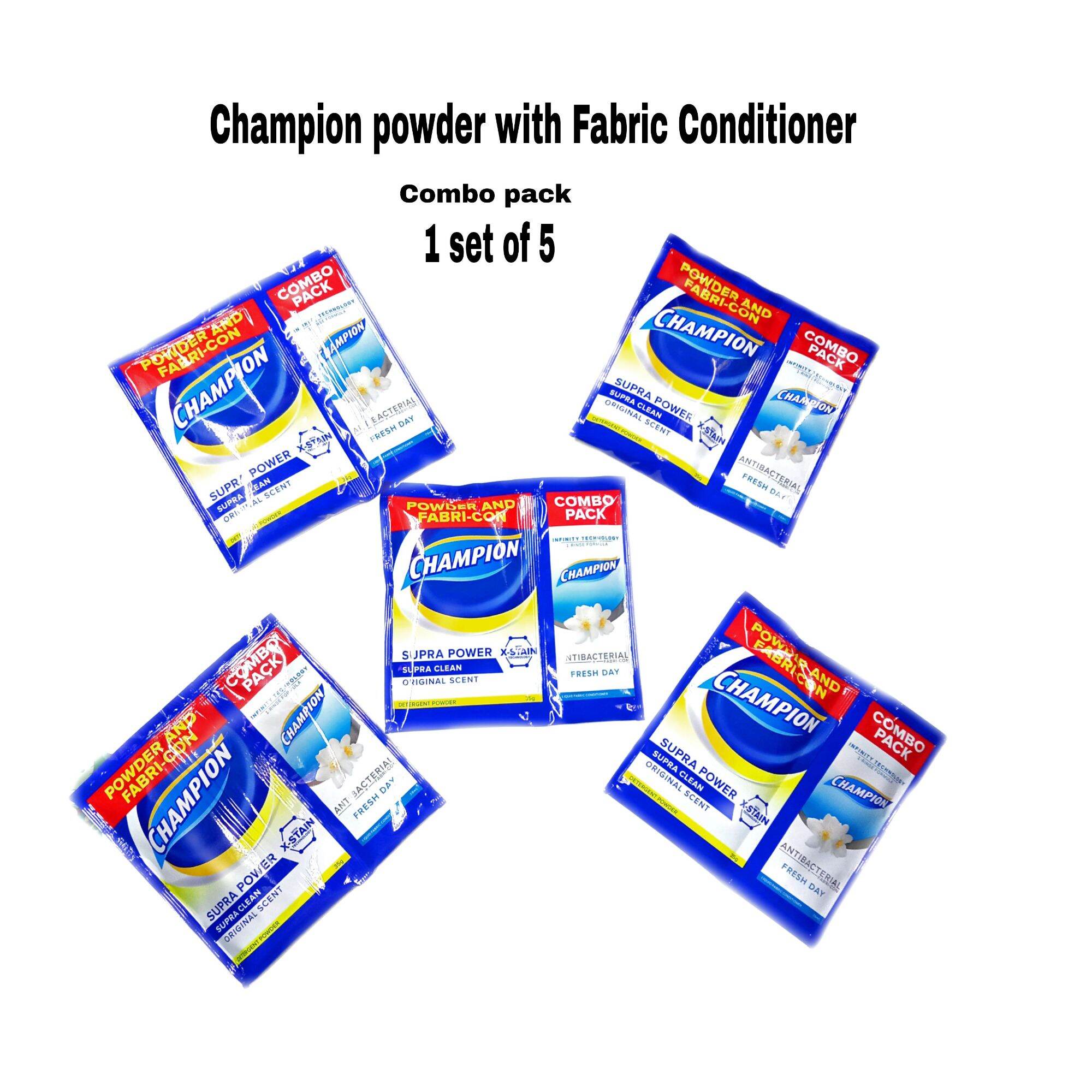 1 Set of 5 Champion Powder/Calla Powder with Free Fabric Conditioner ...