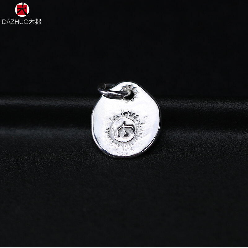 Dawa Handmade Goro's Takahashi Goro M No. L round Edge Small Silver Cake Pendant 925 Sterling ...