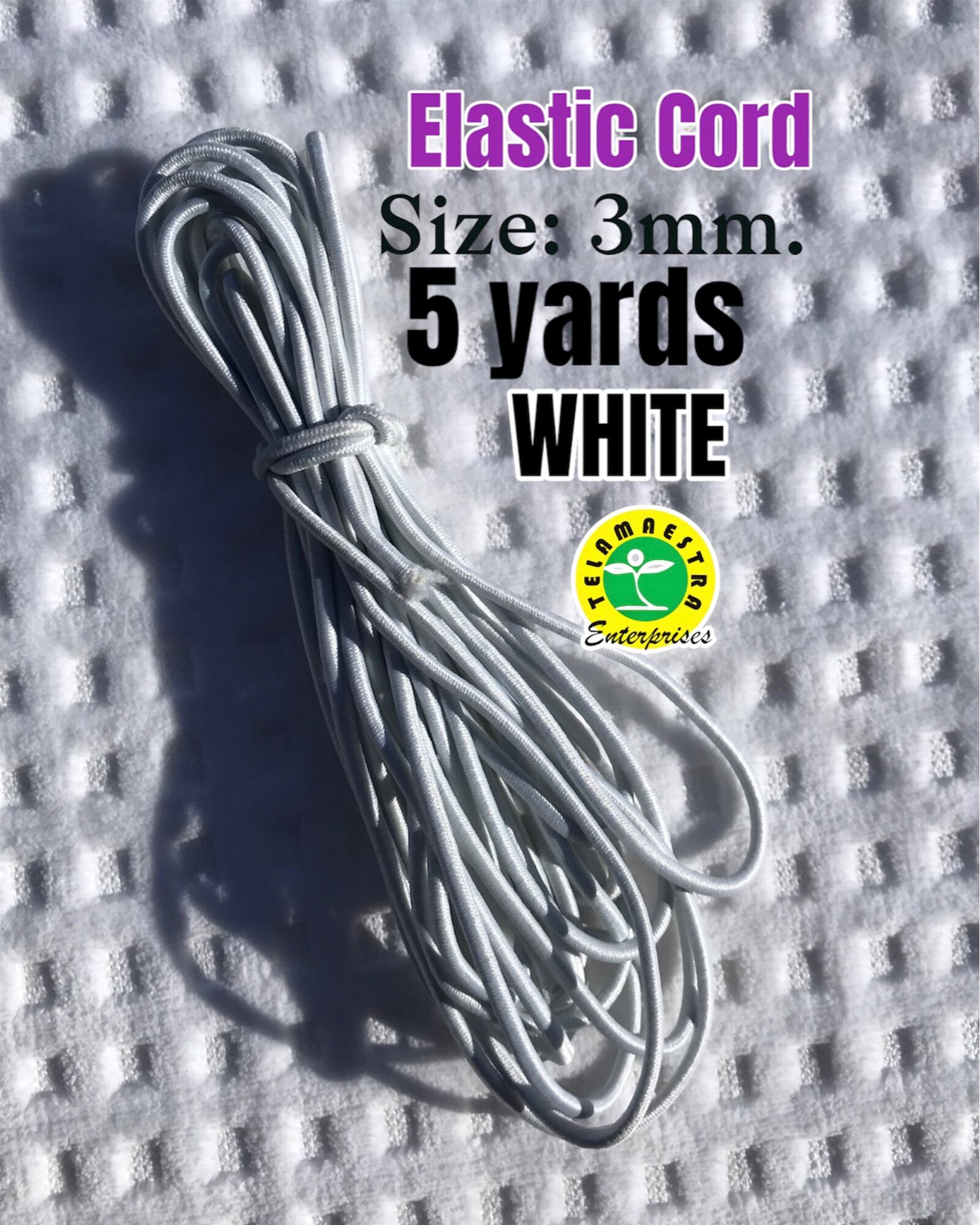 [Round] 3mm BLACK | WHITE Elastic Cord / Round String Garter (for ppes ...