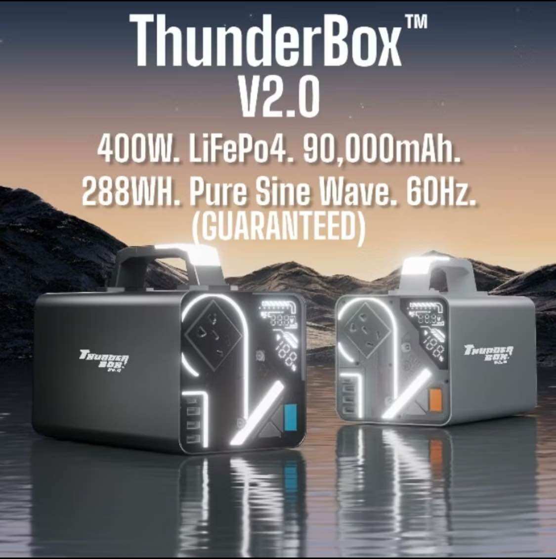 Power Station ThunderBox V2.0 400w (surge 800w) 288Wh true rated, Pure ...