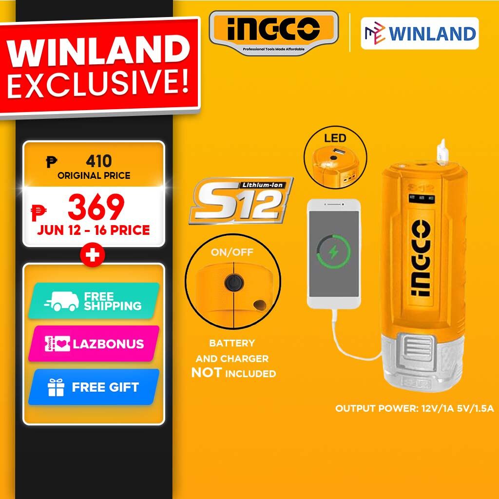 Ingco by Winland 12V Lithium-Ion Cordless USB-A Charger S12 Bare Unit ...