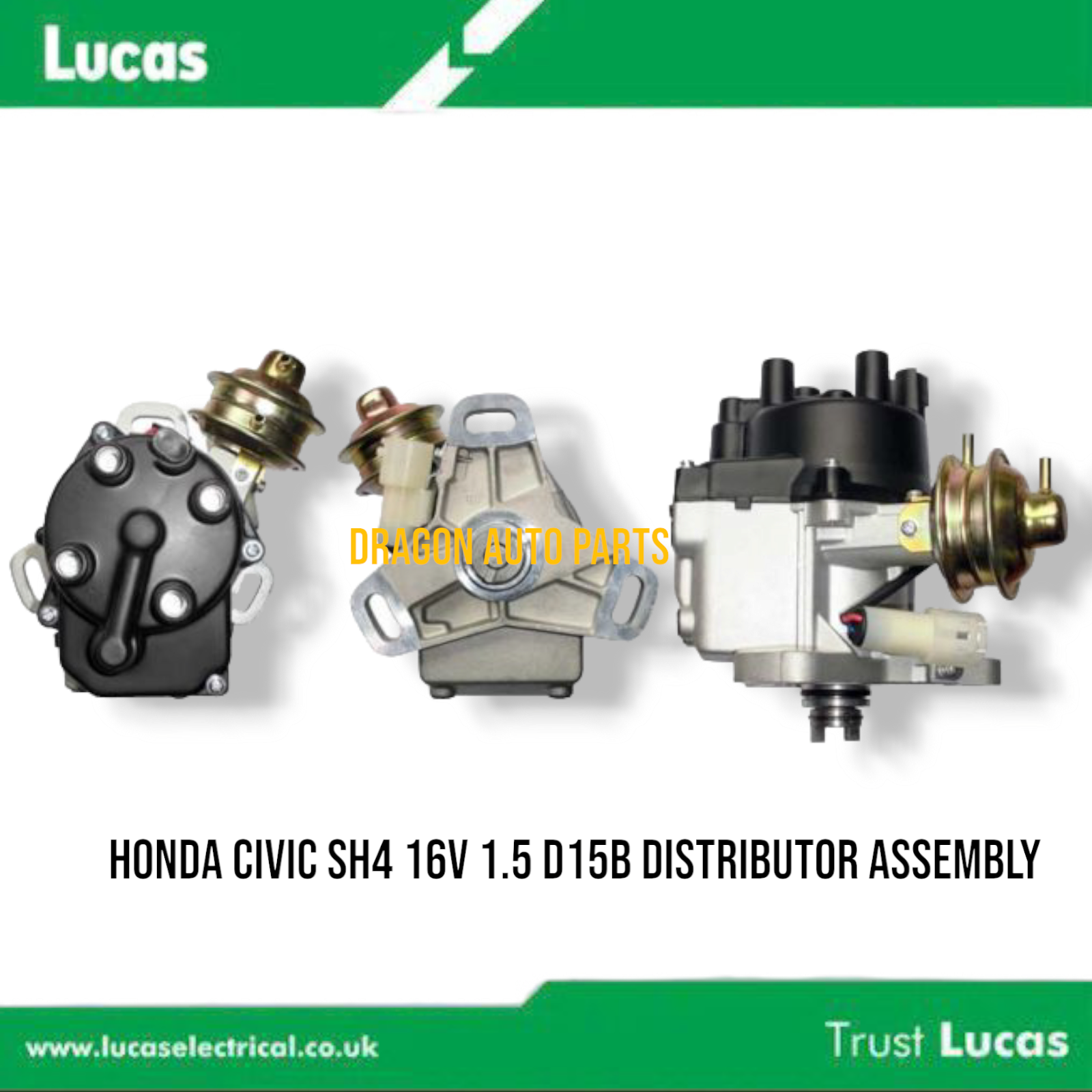 Lucas Distributor Assembly Honda Civic 1.5 1.6 ESI VTEC D16 SOHC EG 92 ...