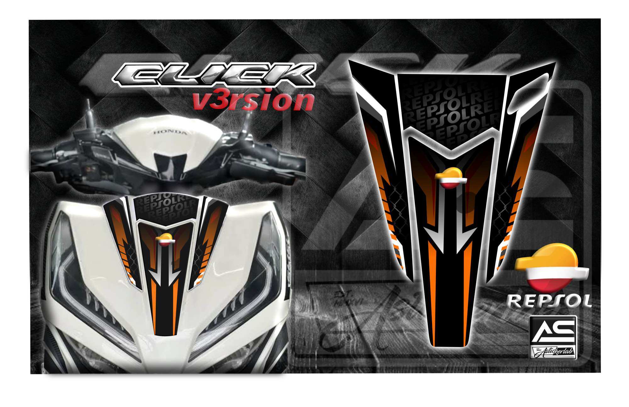 HONDA CLICK V3 FRONT PANEL DECALS PRINTED | Lazada PH