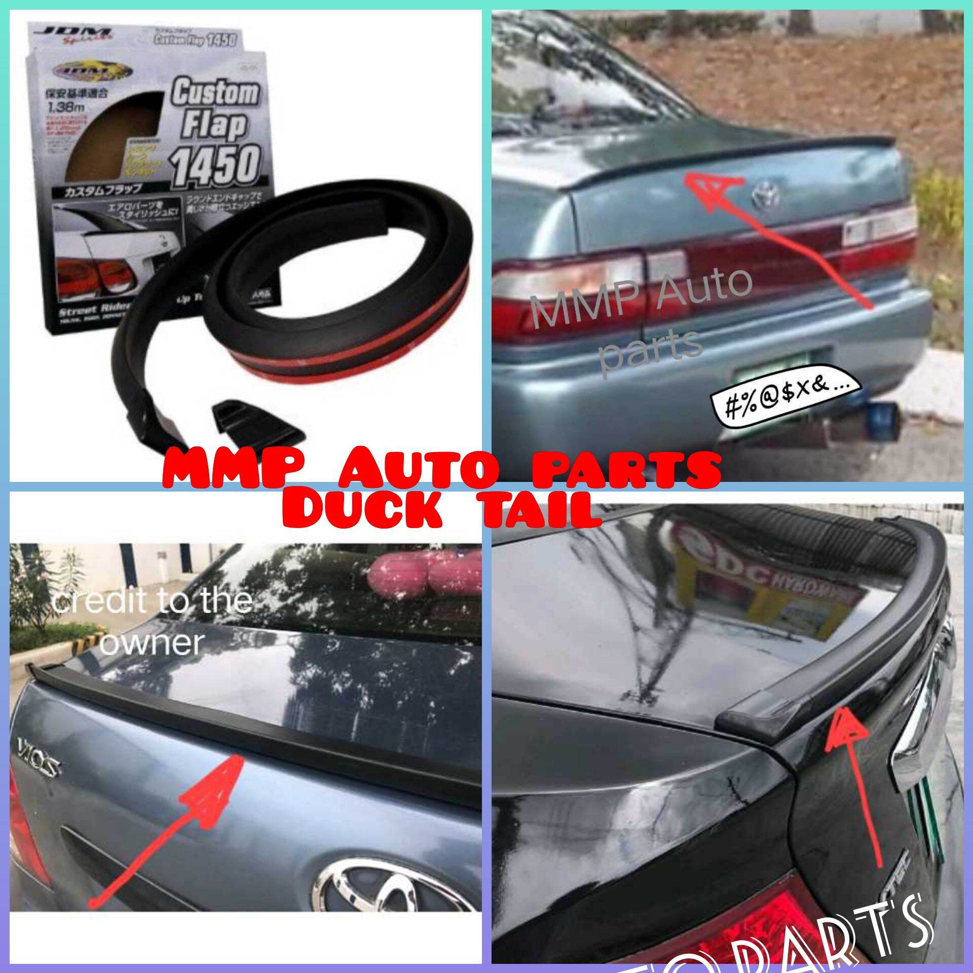 DuckTail Spoiler Black (Universal ) With Orig, 3M Double Adhesive tape ...