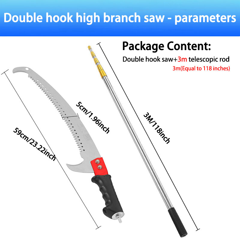 High branch saw for tree pruning Tree branch trimming saw High altitude ...