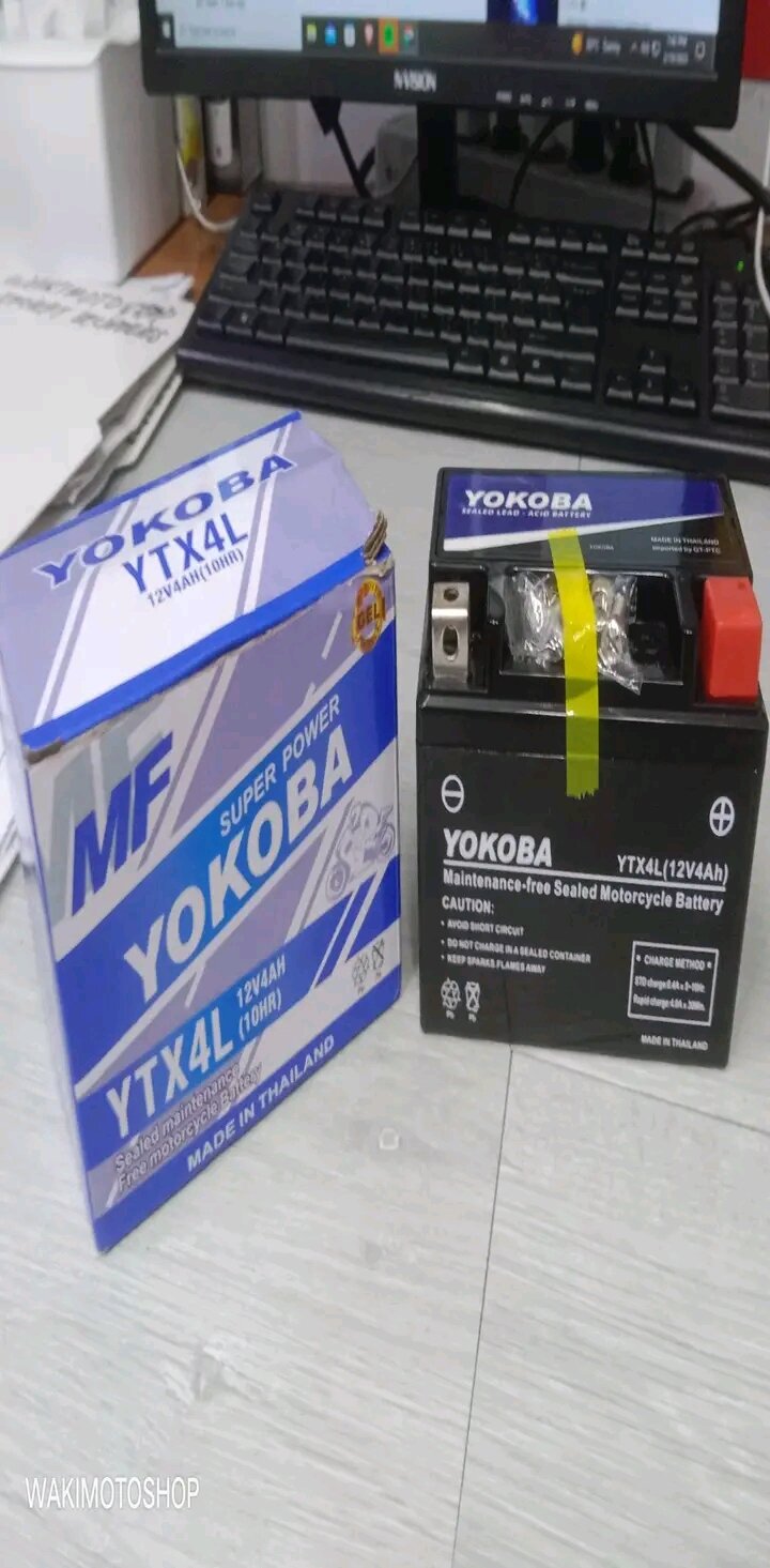 Battery YOKOBA YTX4L Beat Scooter Made In Thailand fit Also for Sky ...