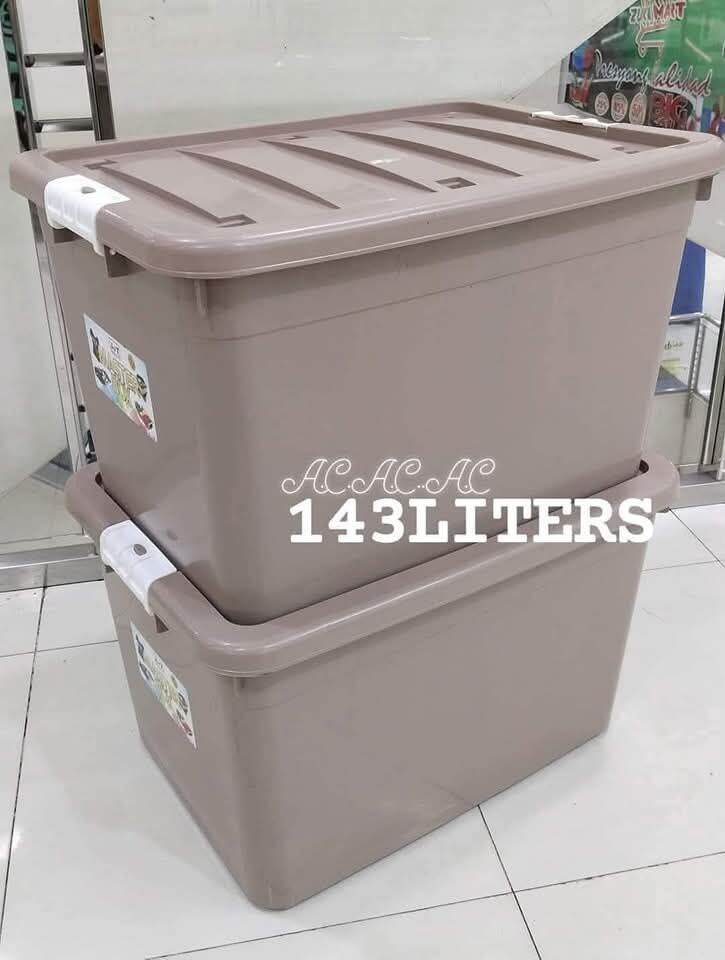 143 Liters Black Storage Box with Wheels | Lazada PH