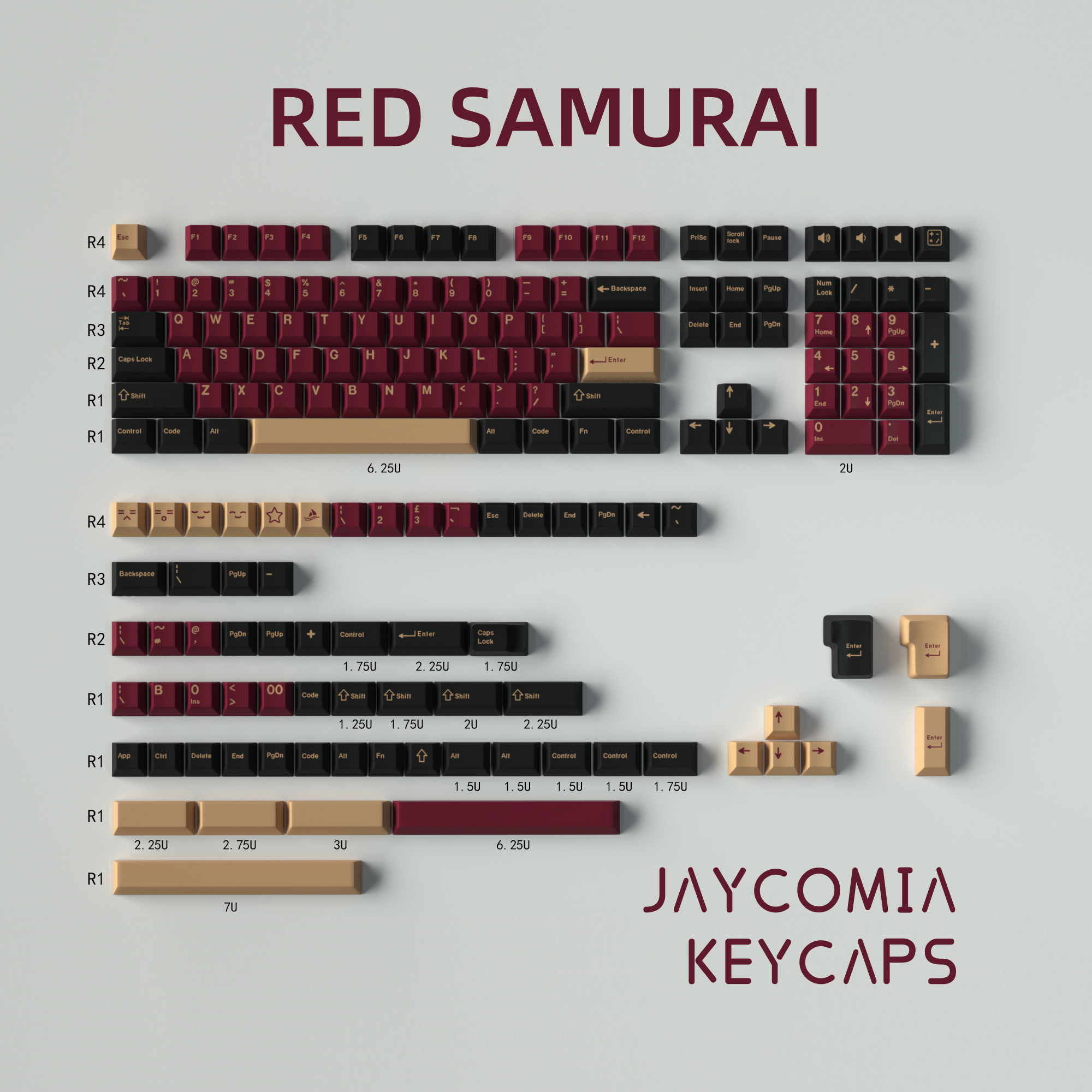 GMK Keycaps WOB Red Samurai Botanical Olivia Hammerdark PBT Cherry ...
