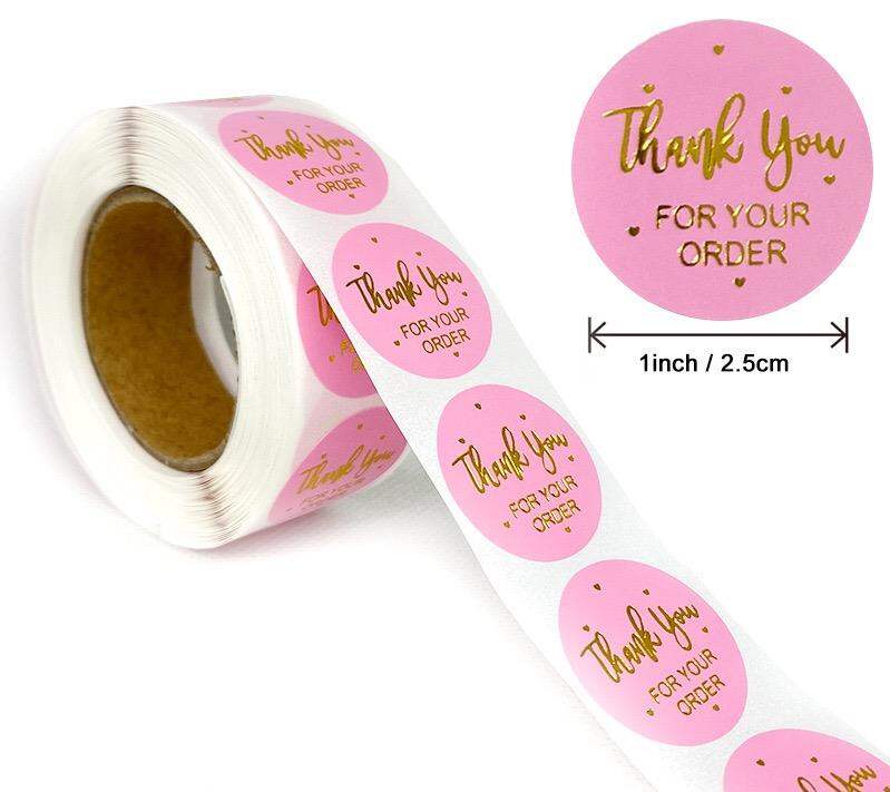 500pcs/roll thank you for order various styles of bronzing stickers ...