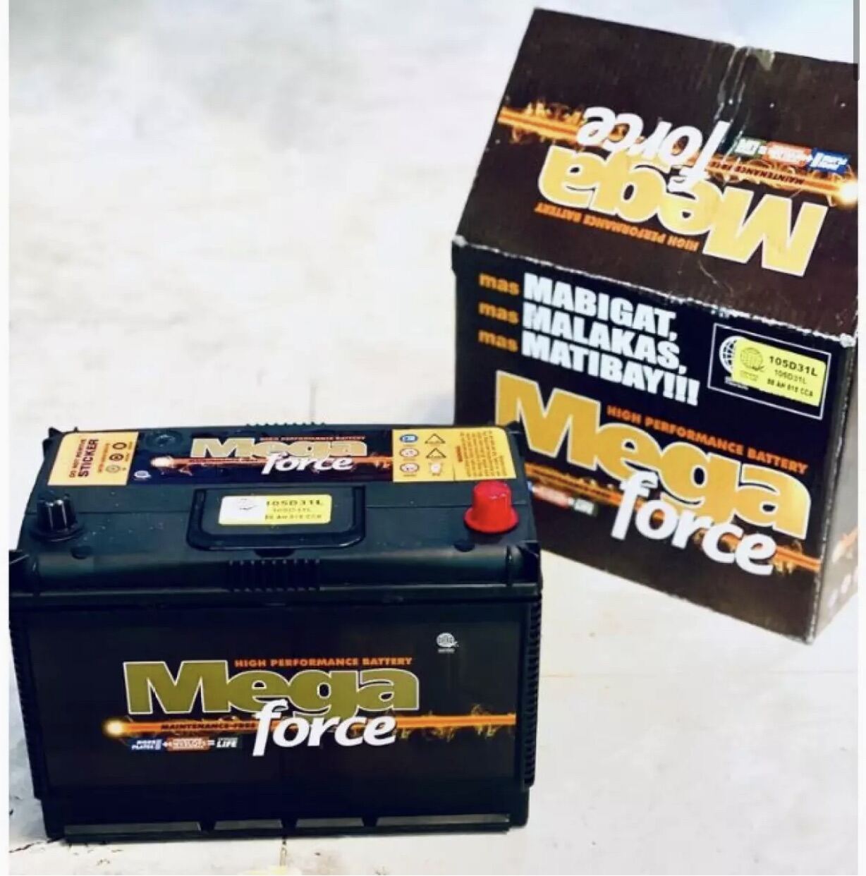 Megaforce 105D31L 3SMF automotive battery car battery- maintenance free premium | Lazada PH