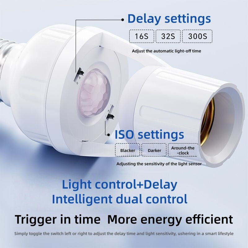 Goldstar E27 PIR Induction Lamp Holder Adjustable Gear 120 Degree ...