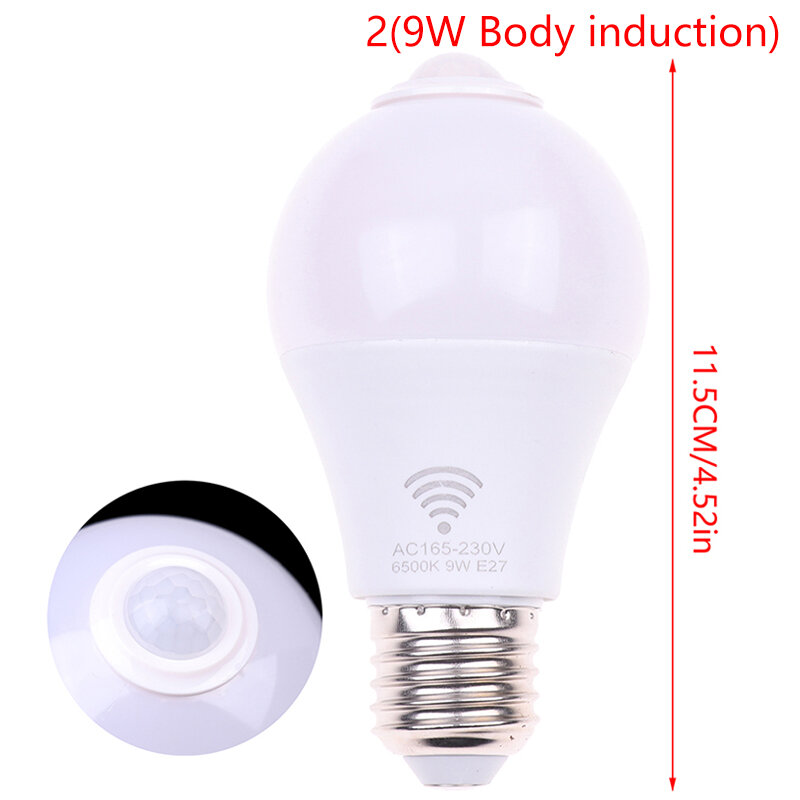 1PC E27 PIR Motion Sensor Lamp 5W 9W 15W LED Bulb with Motion Sensor ...