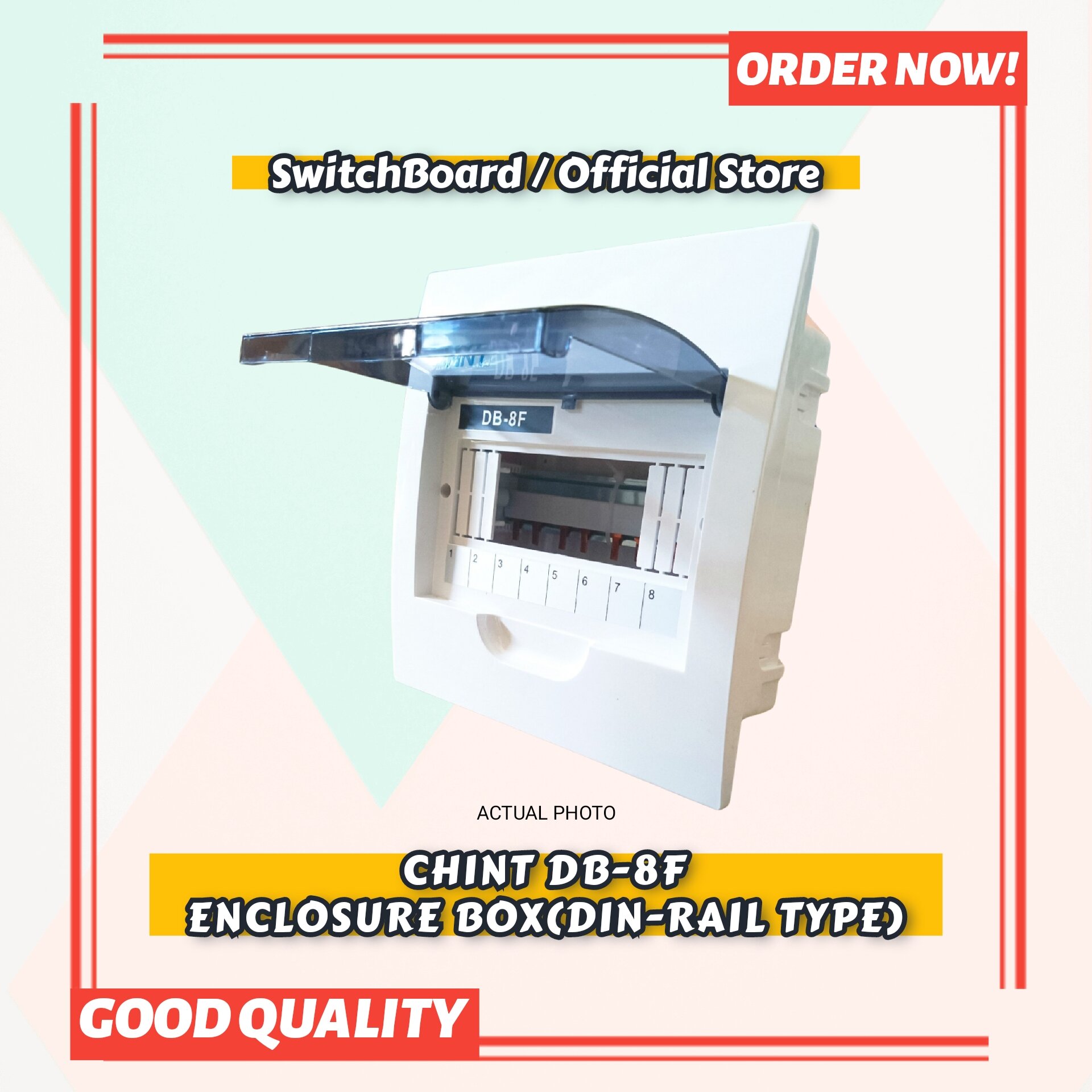 CHINT DB-8F, 8 Ways enclosure box w/busbar (din-rail type) | Lazada PH