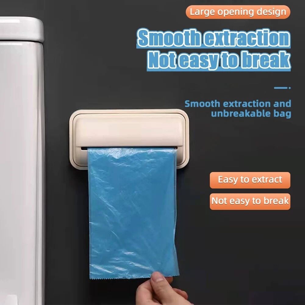 No Punching Bin Bag Dispenser Holder Wall-mounted Trash Bags Storage ...