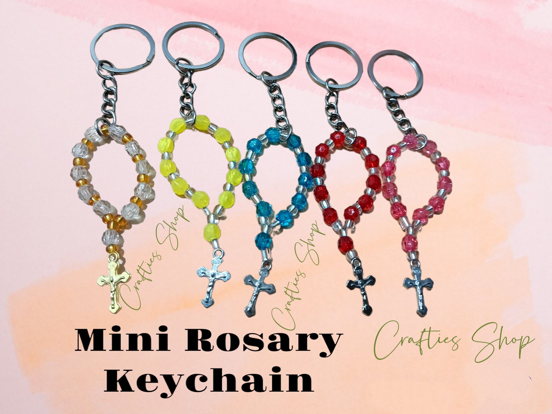 Mini Rosary Keychain /for giveaways/souvenirs/christening/baptism ...