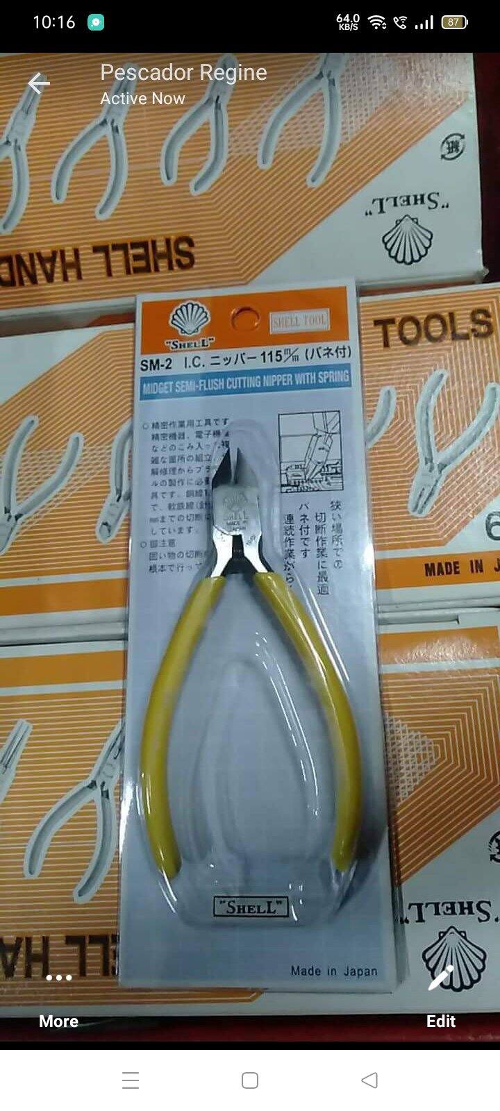 SHELL SEMI FLUSH CUTTING NIPPERS WITH SPRING 4-1/2" PLIERS SM-2 4-1/2" | Lazada PH