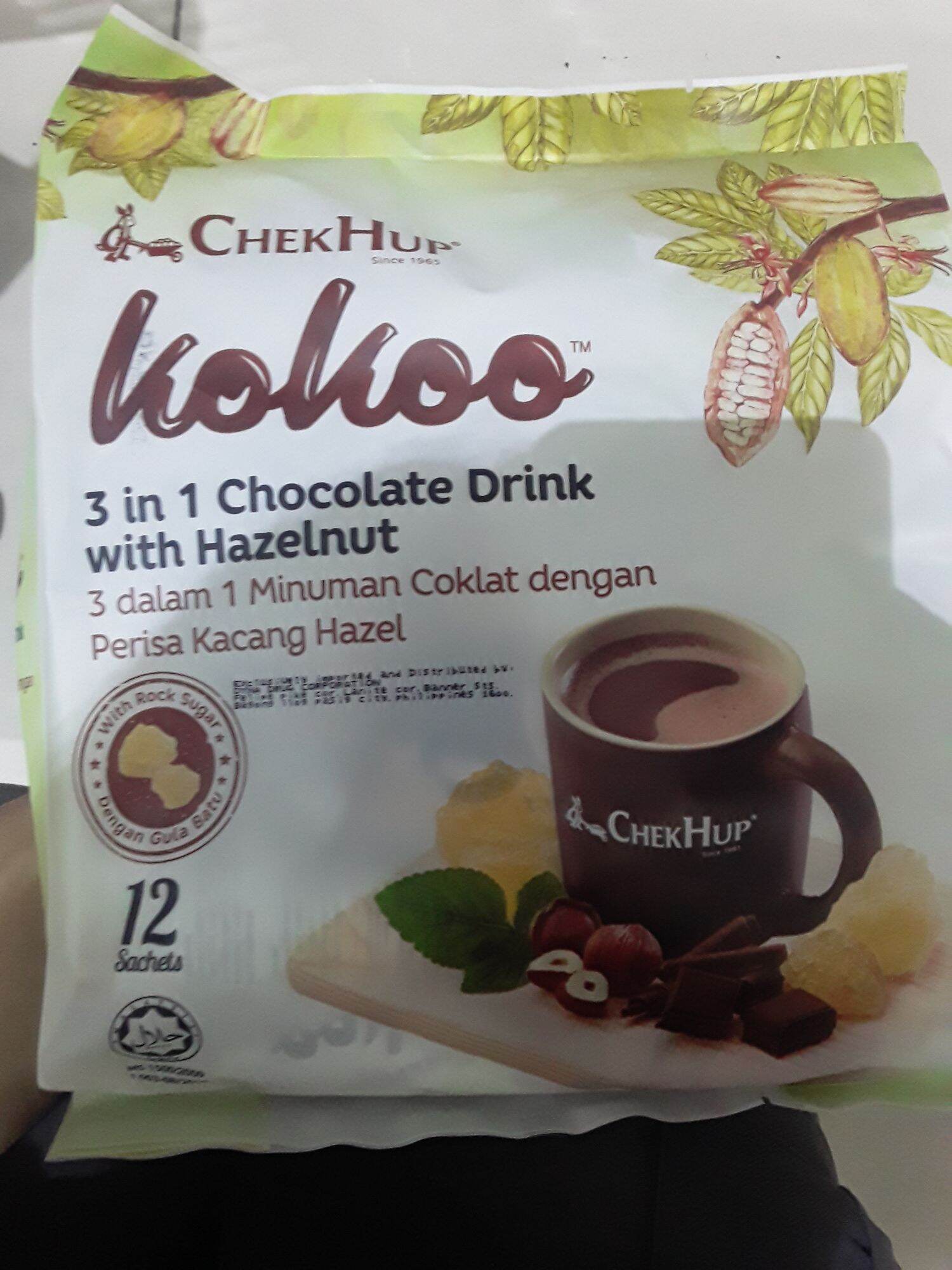CHEKHUP KOKOO 3IN1 CHOCOLATE DRINK WITH HAZELNUT 40GX12 SACHET | Lazada PH