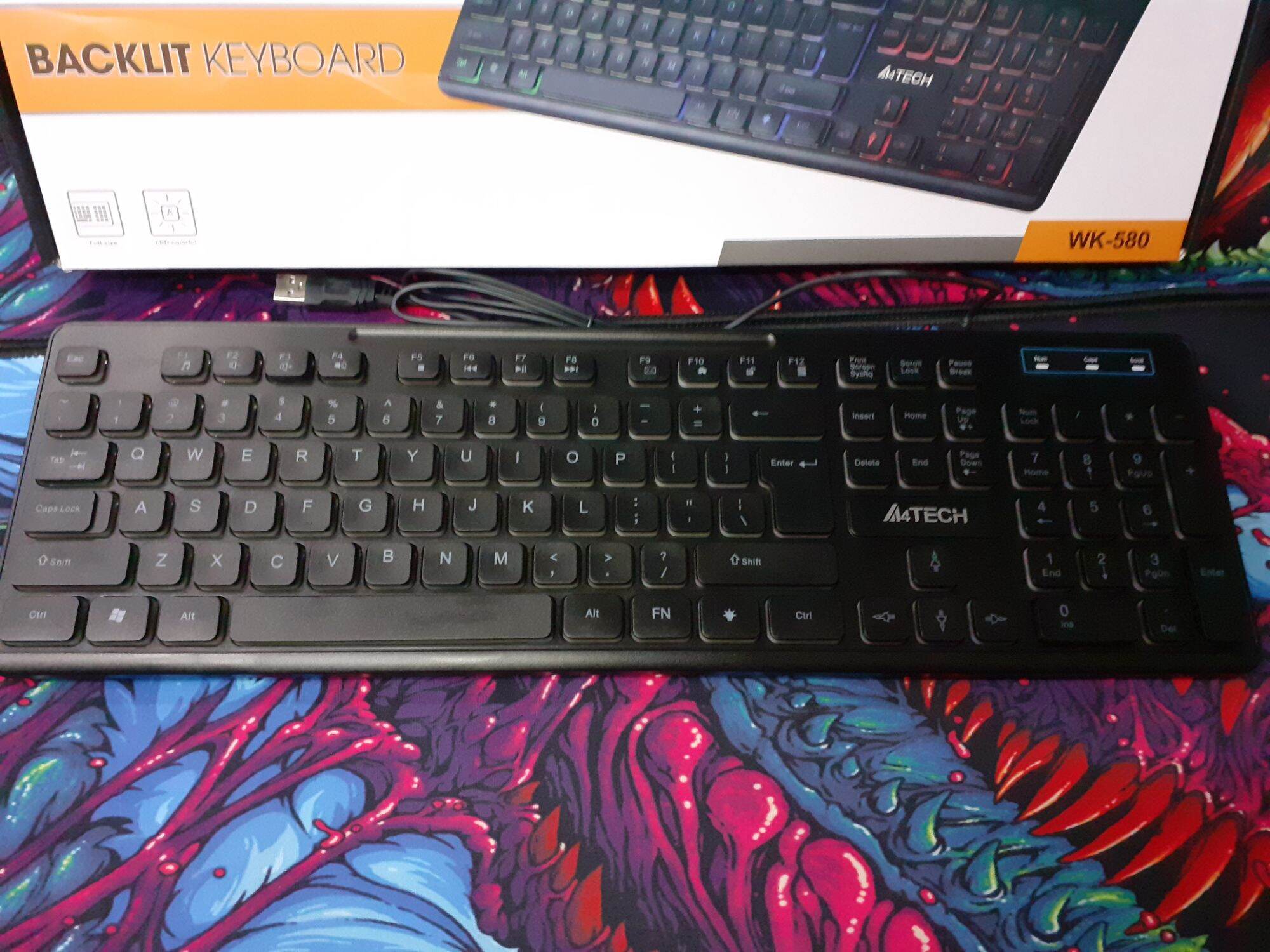 WK-580 A-4TECH BACKLIT KEYBOARD RGB LIGHT GAMING KEYBOARD | Lazada PH