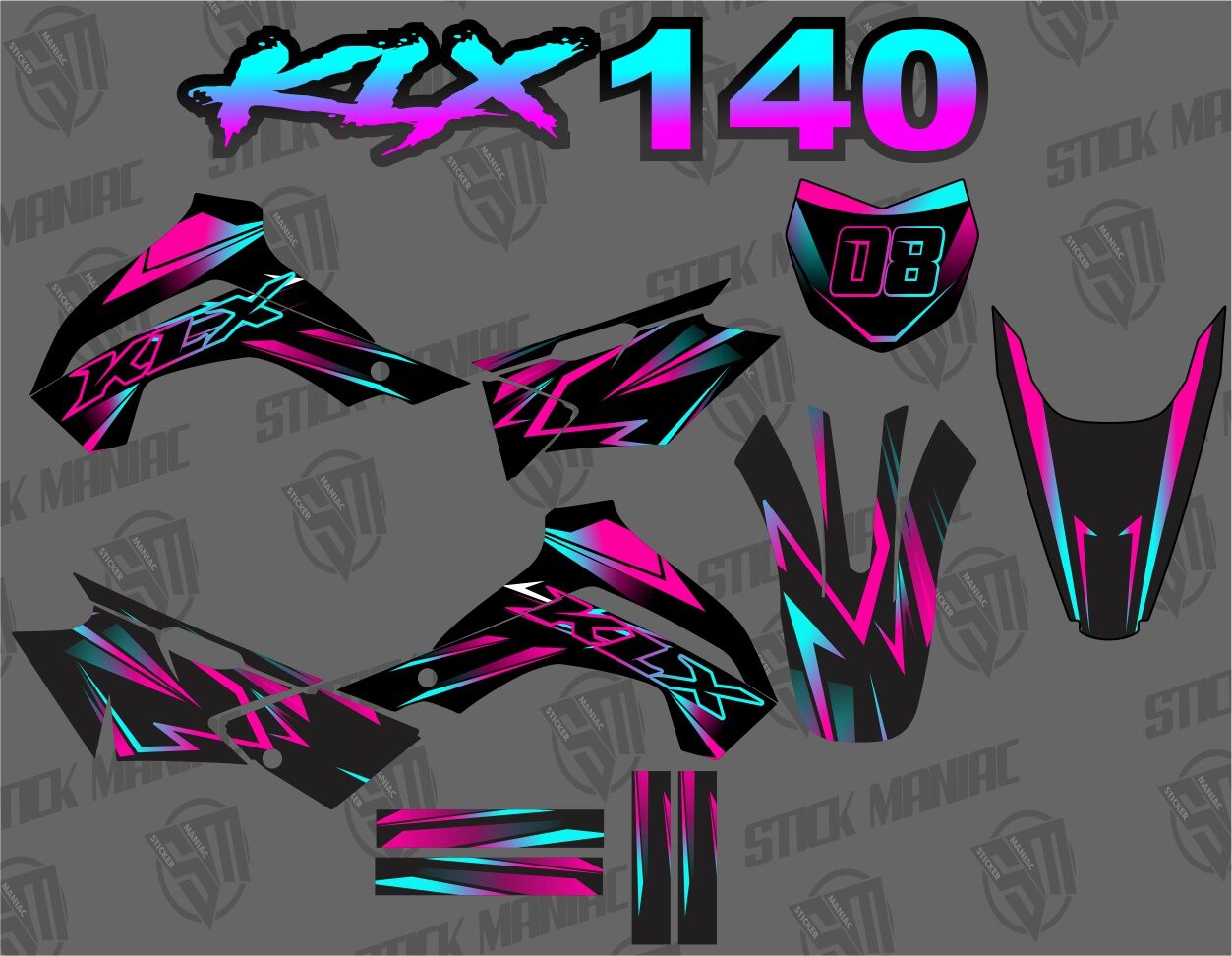 Kawasaki KLX 140 decals sticker, Laminated | Lazada PH