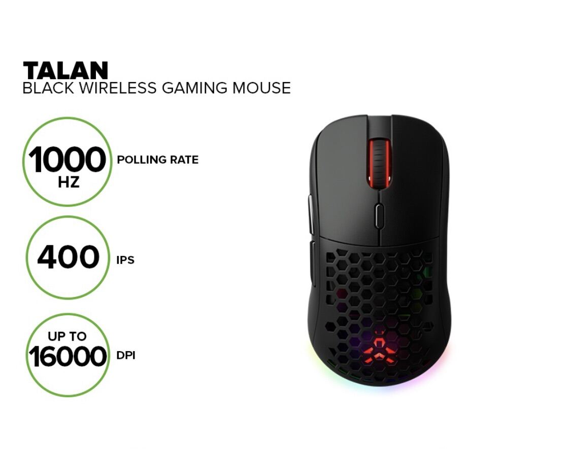 RAKK Talan Wireless Gaming Mouse, Wired gaming mouse with 100-16000 Max ...
