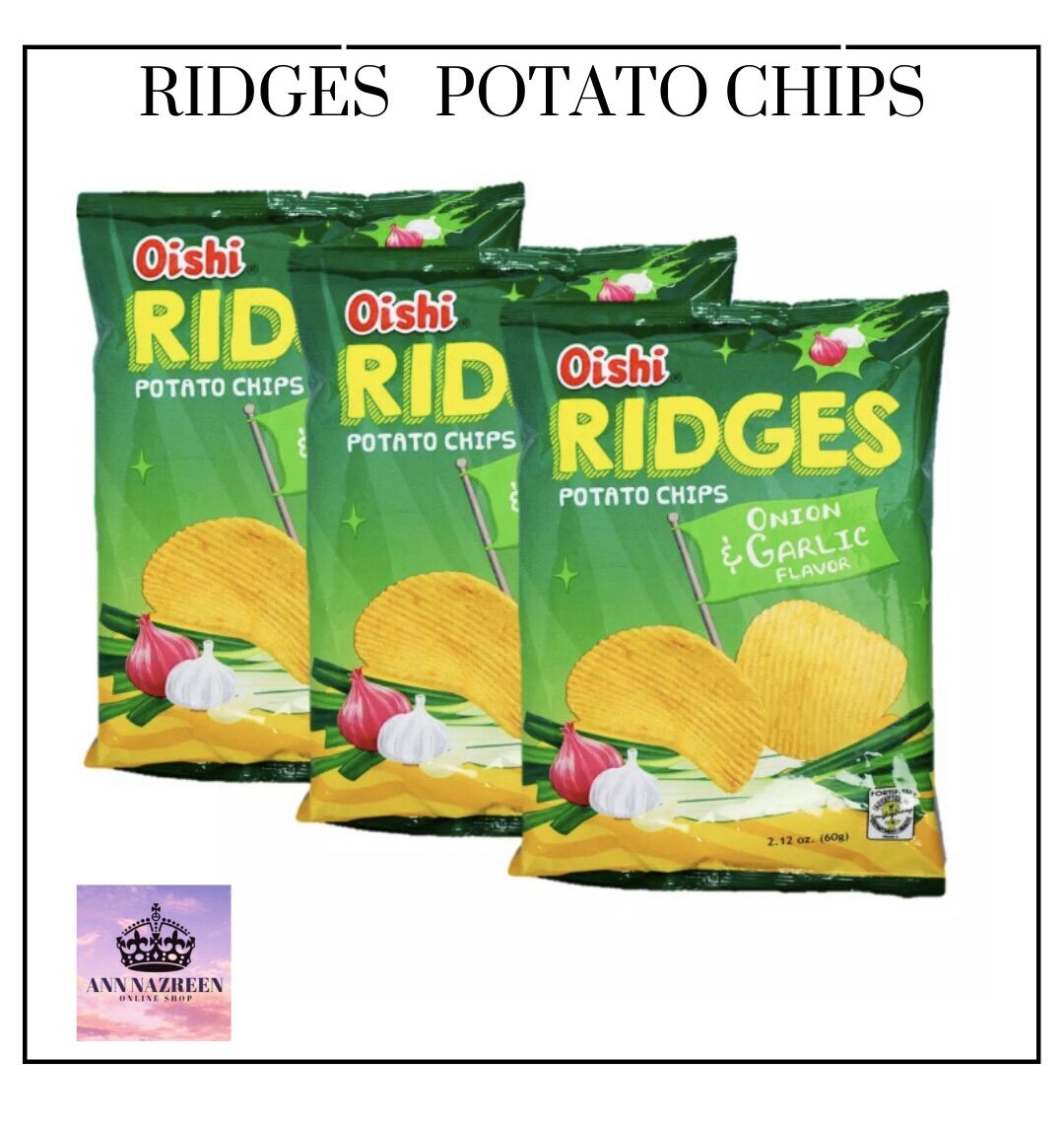 [ FOOD] Ridge Potato Chips Onion (60g) | Lazada PH