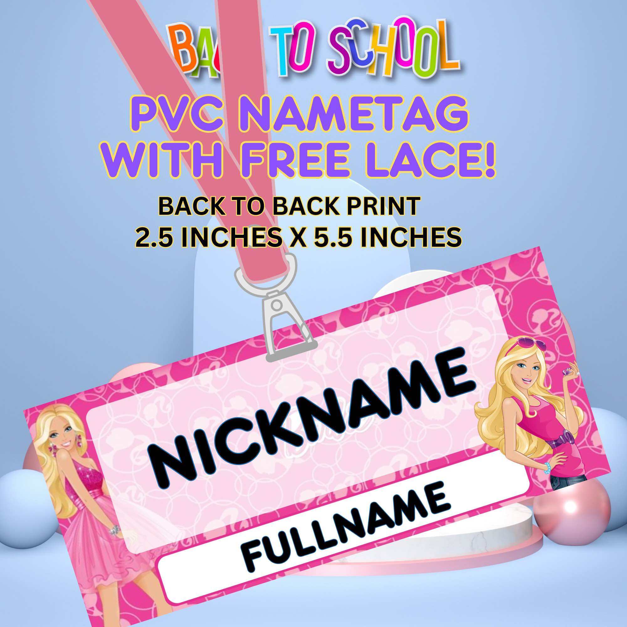 PVC LAMINATED NAMETAG 2.5x 5.7 inches back to back print | Lazada PH