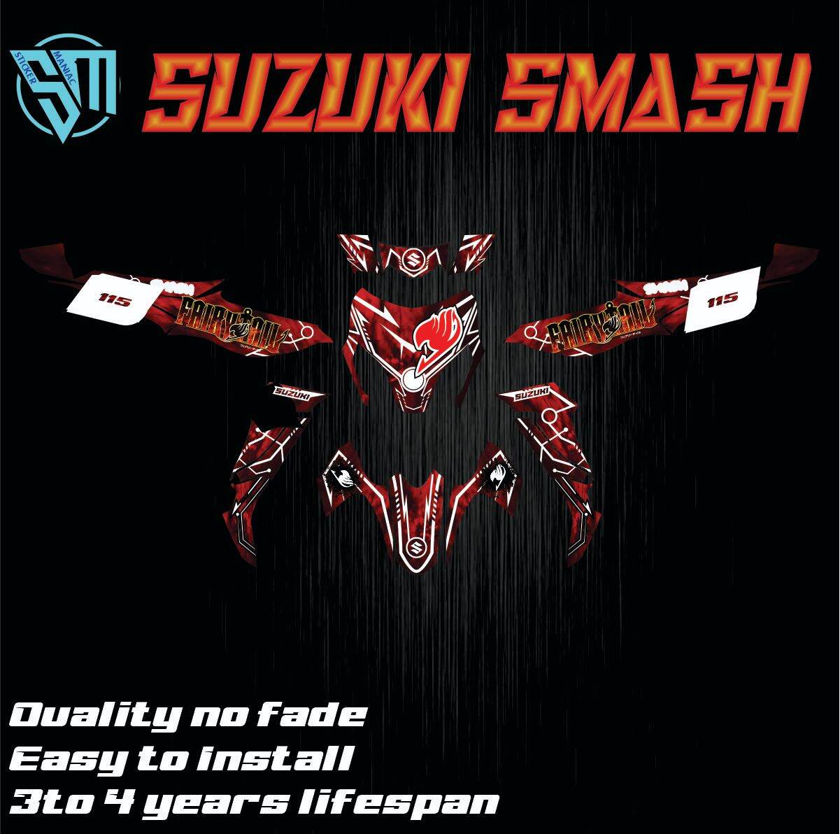 Suzuki Smash decals sticker, Laminated | Lazada PH