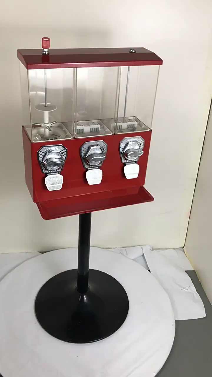 Triple Head Candy Vending Machine with Stand and FREEBIES Candy vending ...