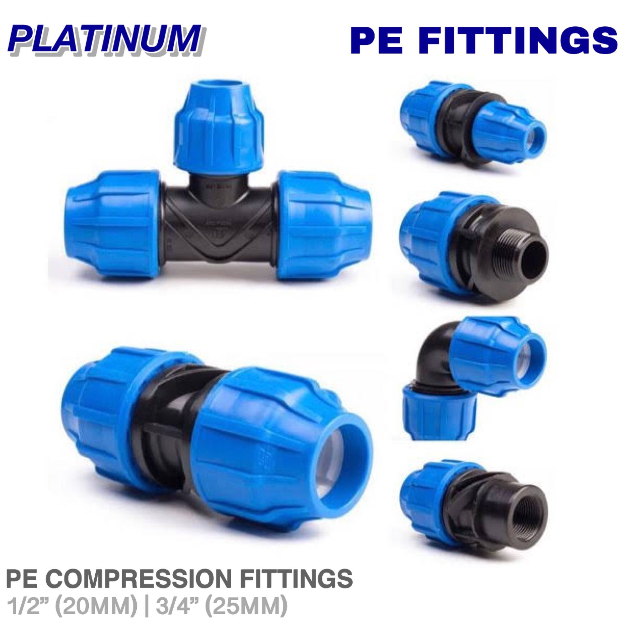PE Compression Fittings | Pressure Fittings for HDPE Pipes | Elbow Tee ...