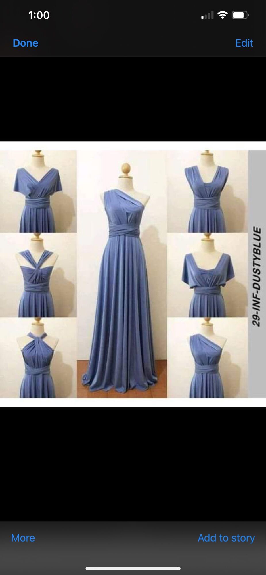 DARK DUSTY BLUE INFINITY DRESS WITH ATTACHED TUBE | Lazada PH