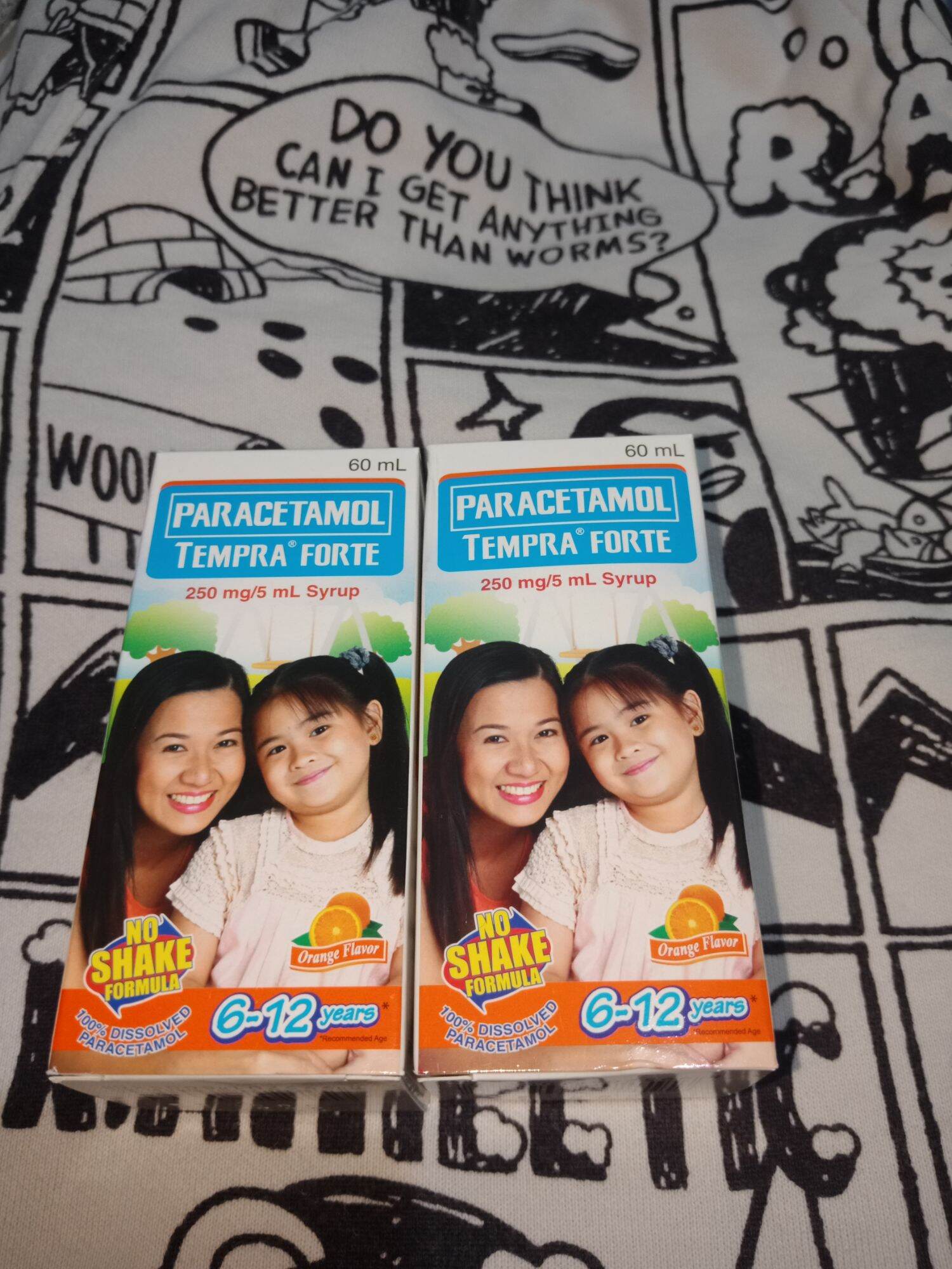 Tempra forte (BUNDLE OF 2) 6- 12years old Orange Flavor 250 mg / 5 ml ...