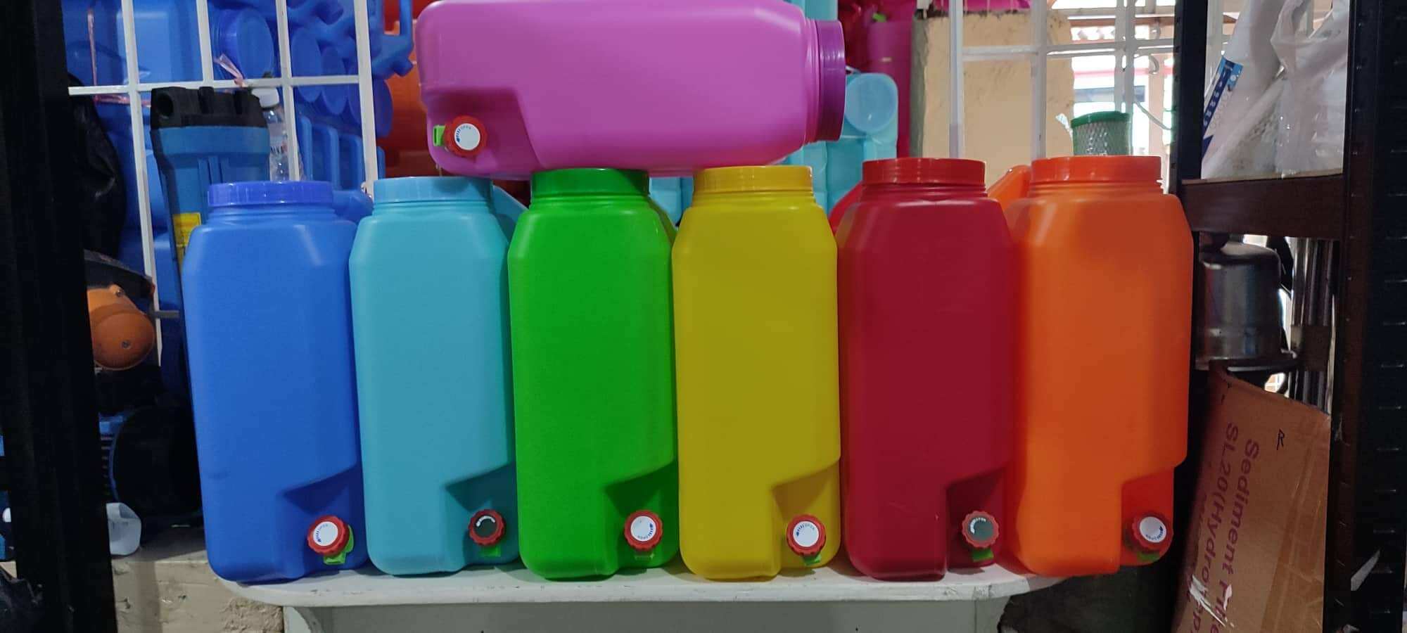 Slim Water Container, 5 gallon Capacity, colored, rotary faucet, OMI, 2 ...