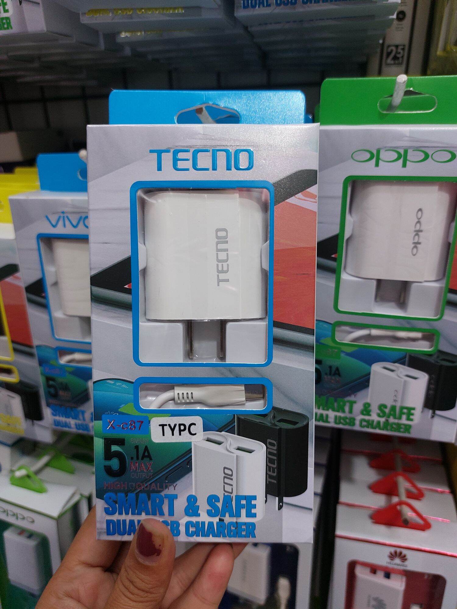 TECNO CHARGER SMART & SAFE DUAL USB PORT 5.1A | Lazada PH