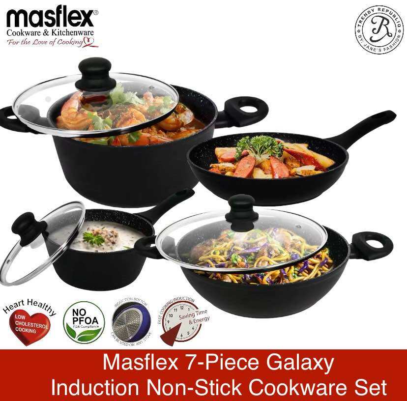 Masflex 7-Piece Galaxy High Quality Induction Non-Stick Cookware Set ...