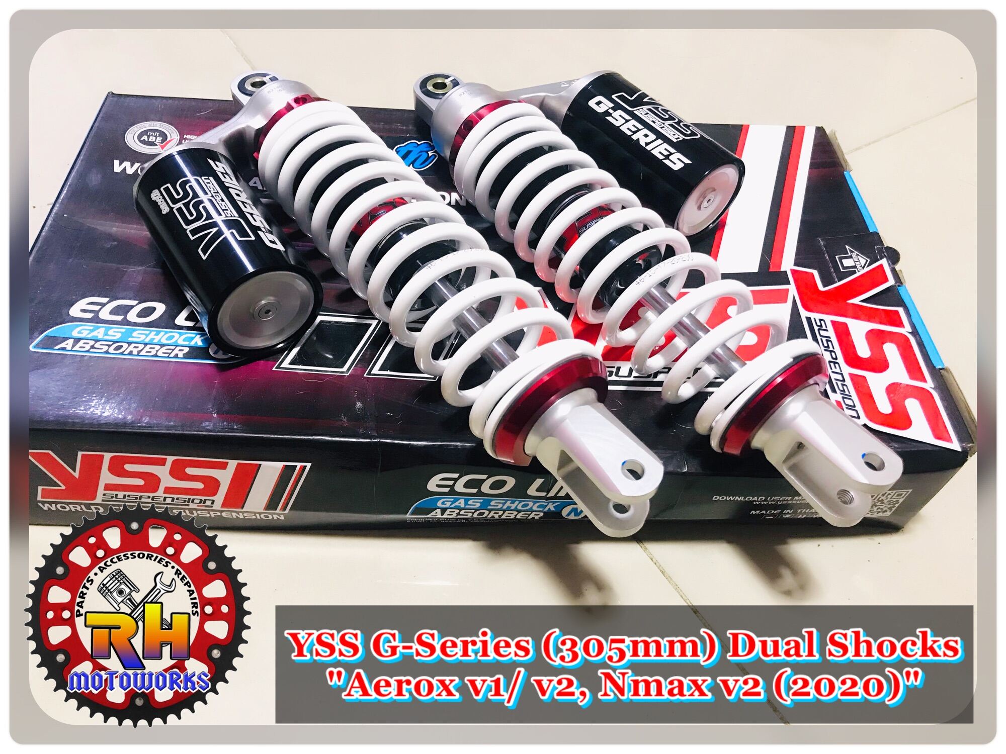 YSS G-Series for Aerox v1/v2 and Nmax v2 (305mm) Dual Rear Shocks ...