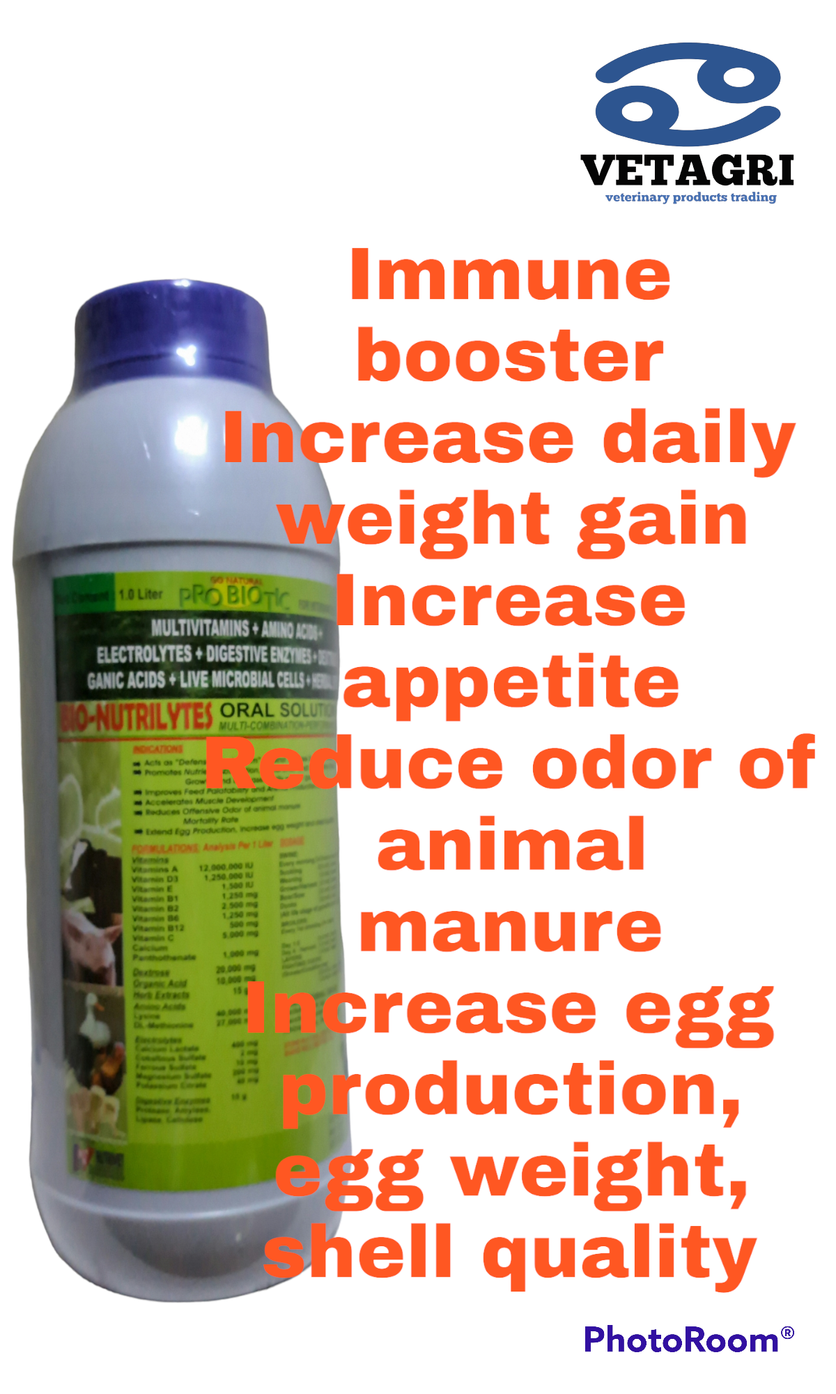 BIO-NUTRILYTES 1L | PRO BIOTIC | MULTIVITAMINS + AMINO ACID + DIGESTIVE ...