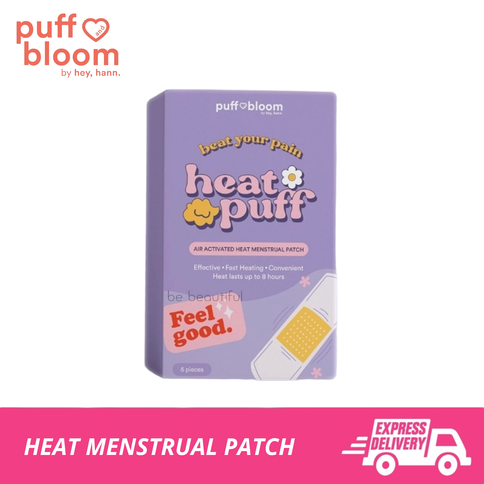 Puff & Bloom Heat Puff Air (Activated Heat Menstrual Patch) 5 patches ...