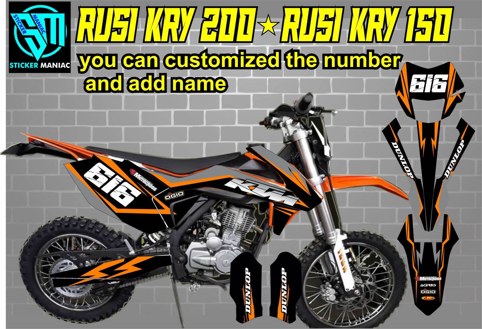 Rusi KRY 200 Full body decals | Lazada PH