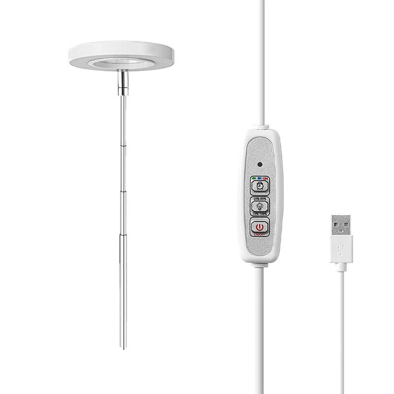 LED Indoor Angel Ring Plant Growth Light 2/4/8H On/Off Timer USB 5V ...