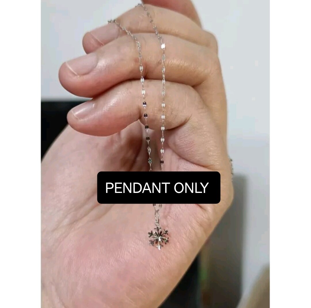 18K White Gold Super Lightweight Mini Pendant(Snowflakes/Mallit ...