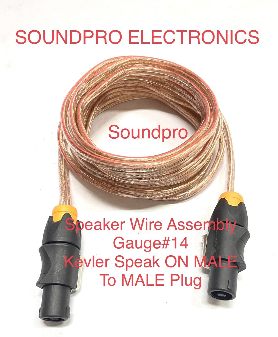 Speaker Wire Assembly: Kevler Speak On Male to Kevler Speak On Male ...