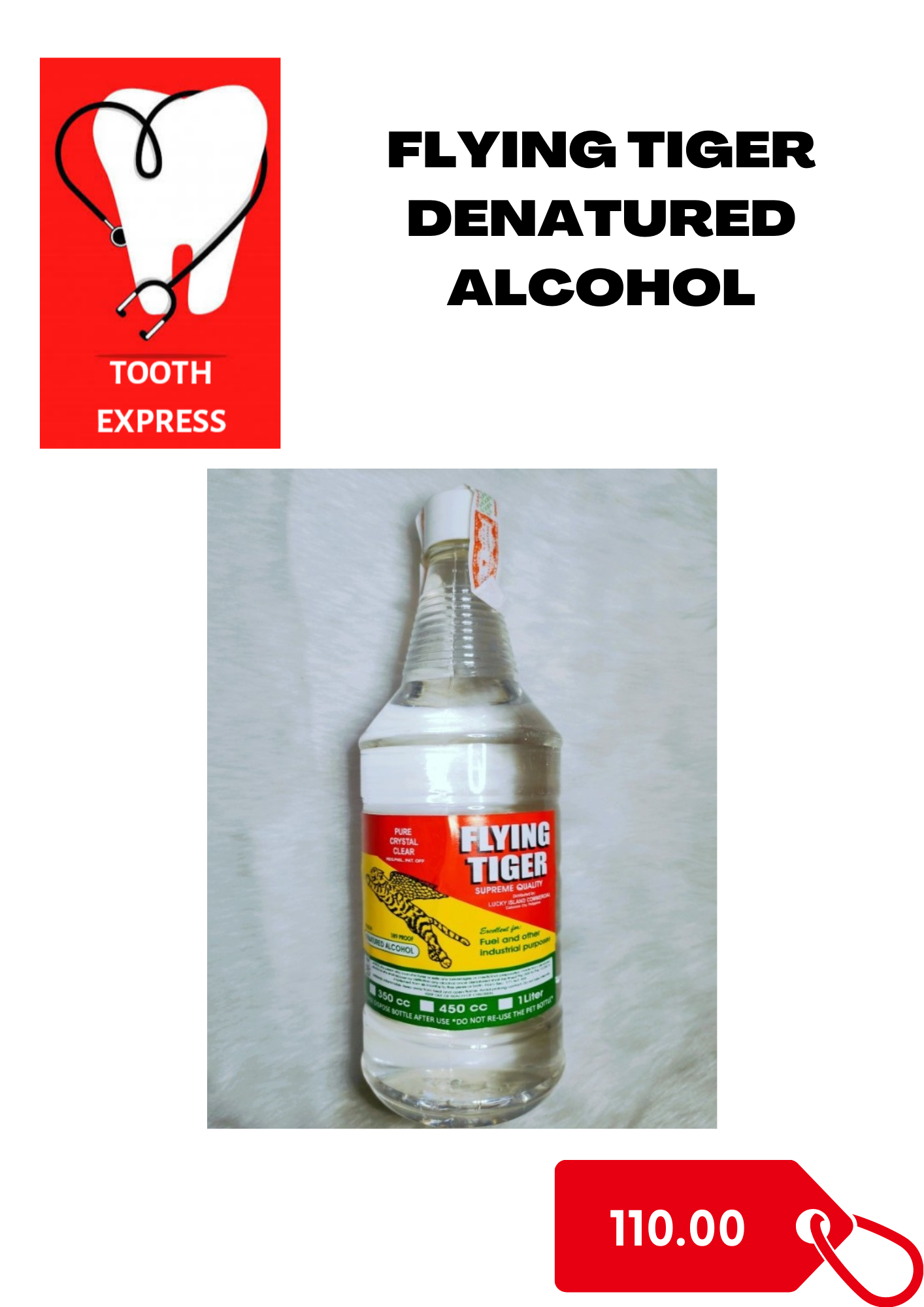 Flying Tiger Denatured Alcohol (1liter) | Lazada PH