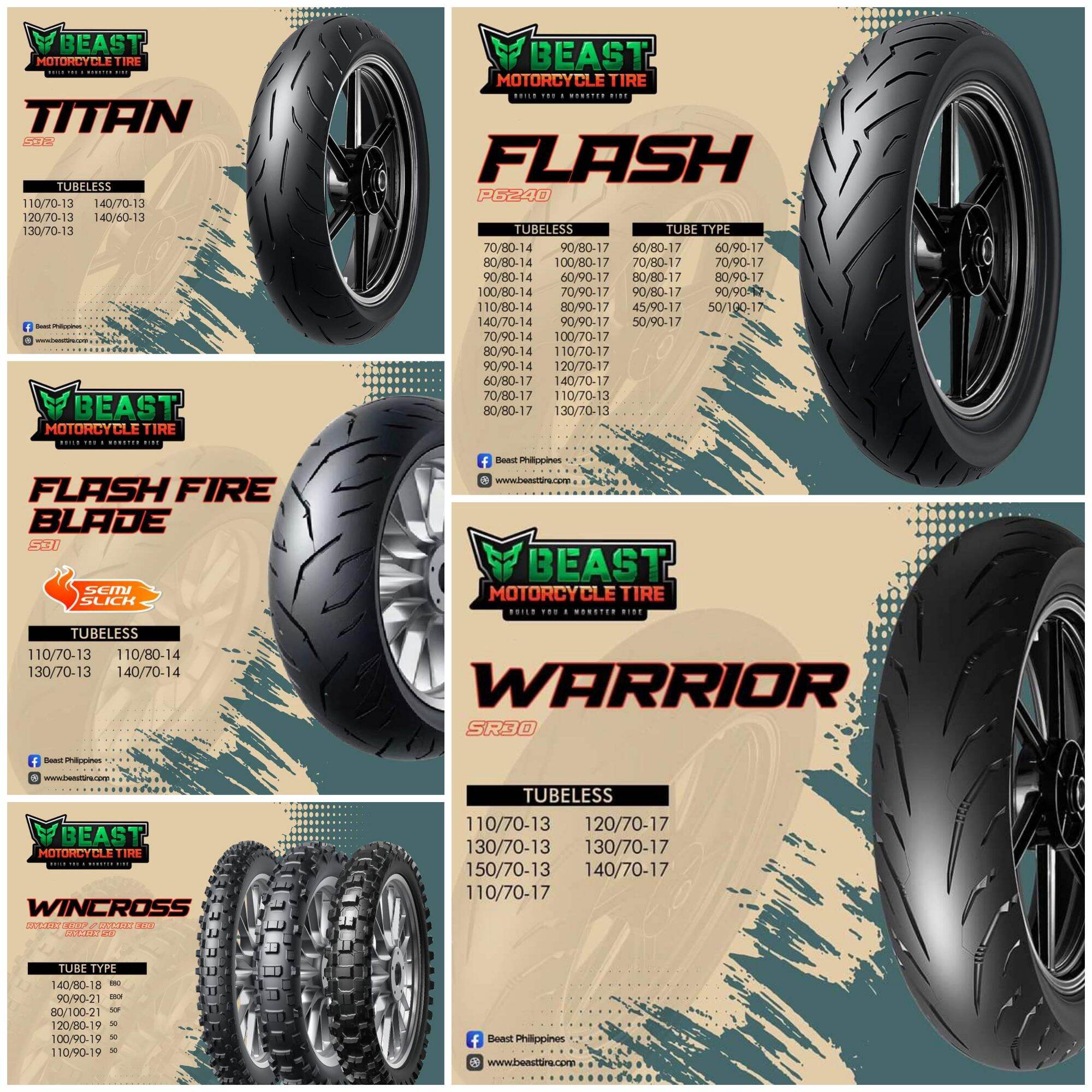 BEAST TUBELESS TIRE 17 RIM 14RIM 13RIM WITH FREE SEALANT AND PITO ...