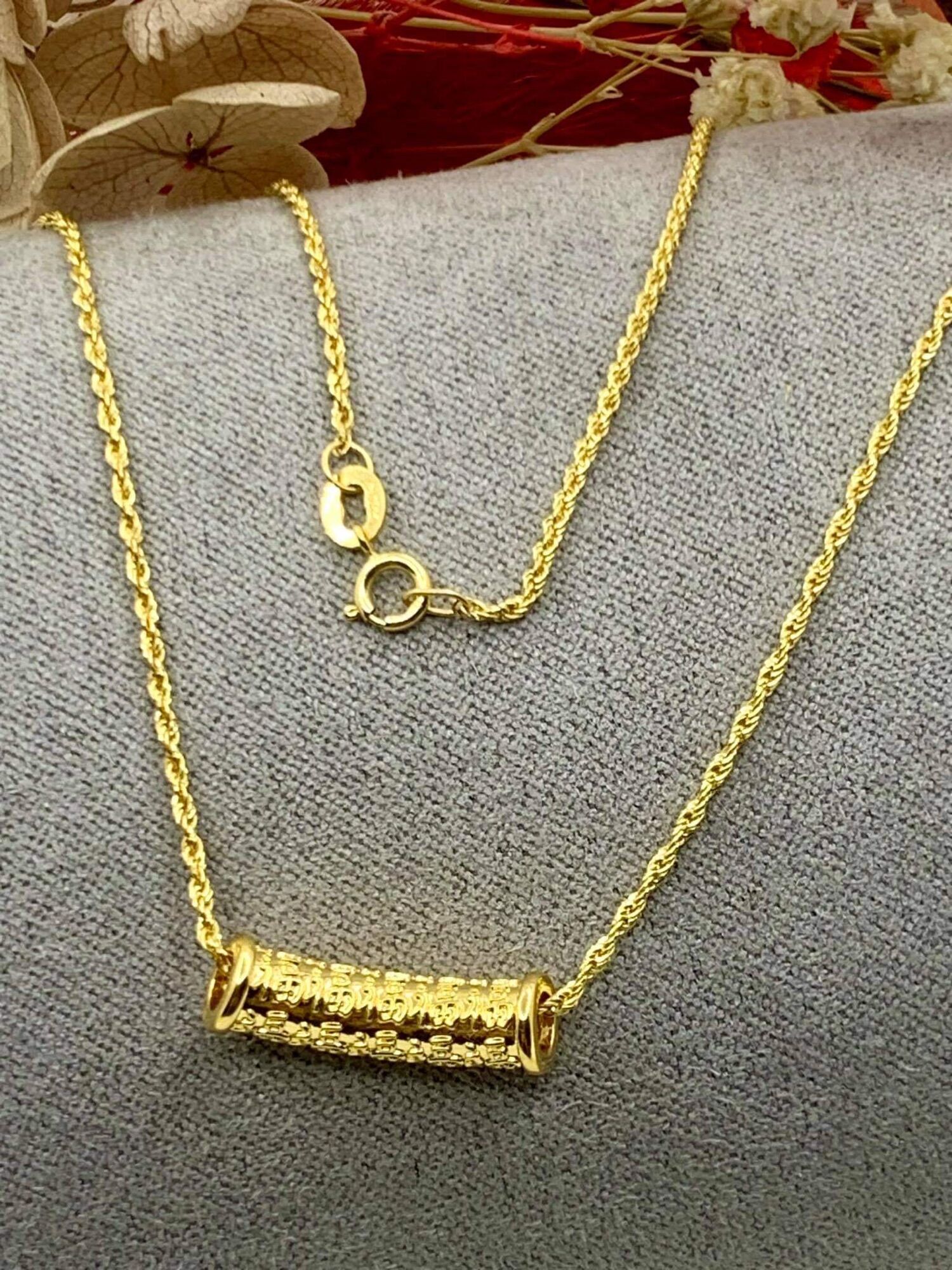 18K REAL GOLD Baifu Pendant with rope chain 18 Pawnable/Nasasanla ...