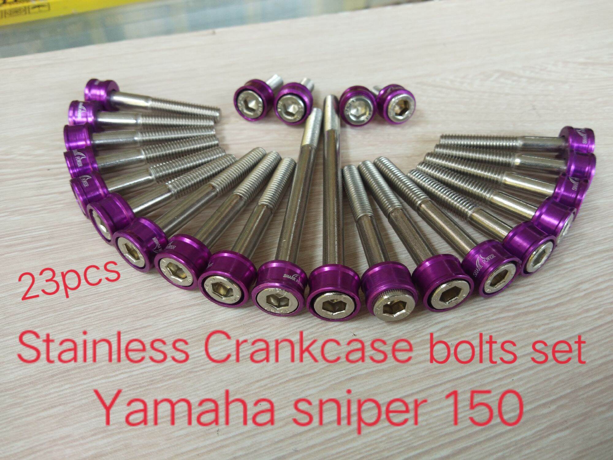 stainless crankcase bolts set for yamaha sniper 150 violet washer ...