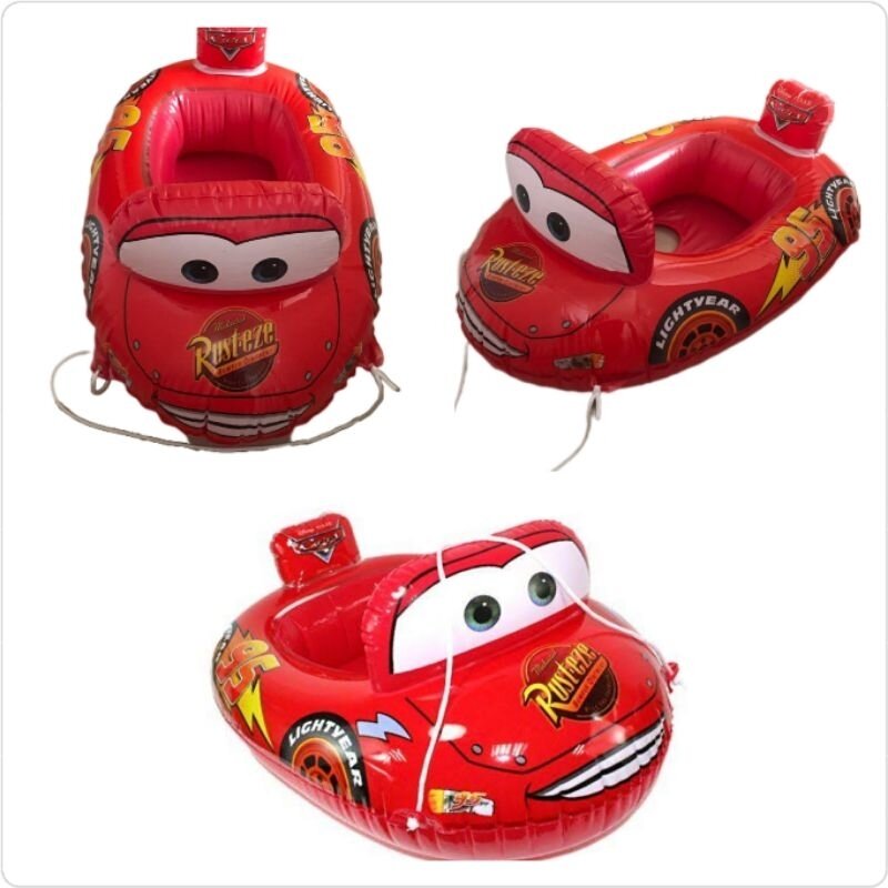 Kids cute lightning mcqueen inflatable seat floater | Lazada PH