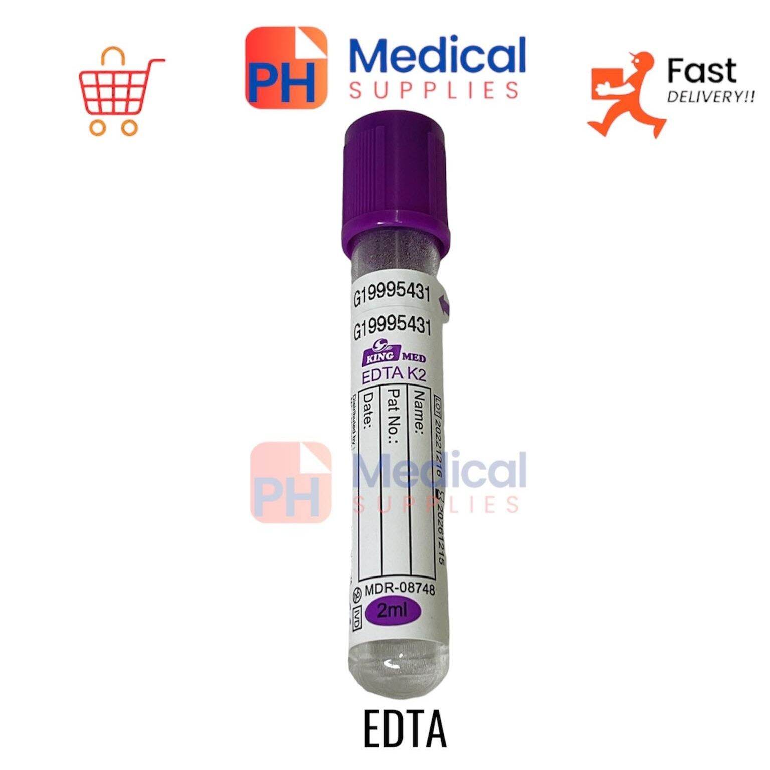 KING MED Bl-ood Collection Tube or Vacutainer Tube EDTA Tube, RED Top ...
