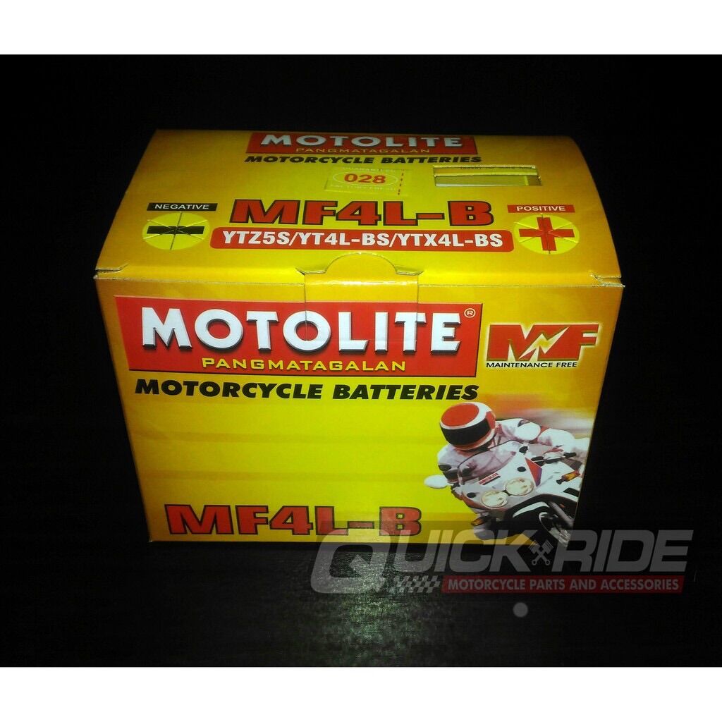 MF4L-B Motolite Motorcycle 4L Battery - Mio, Skydrive, Fury, Honda Beat ...