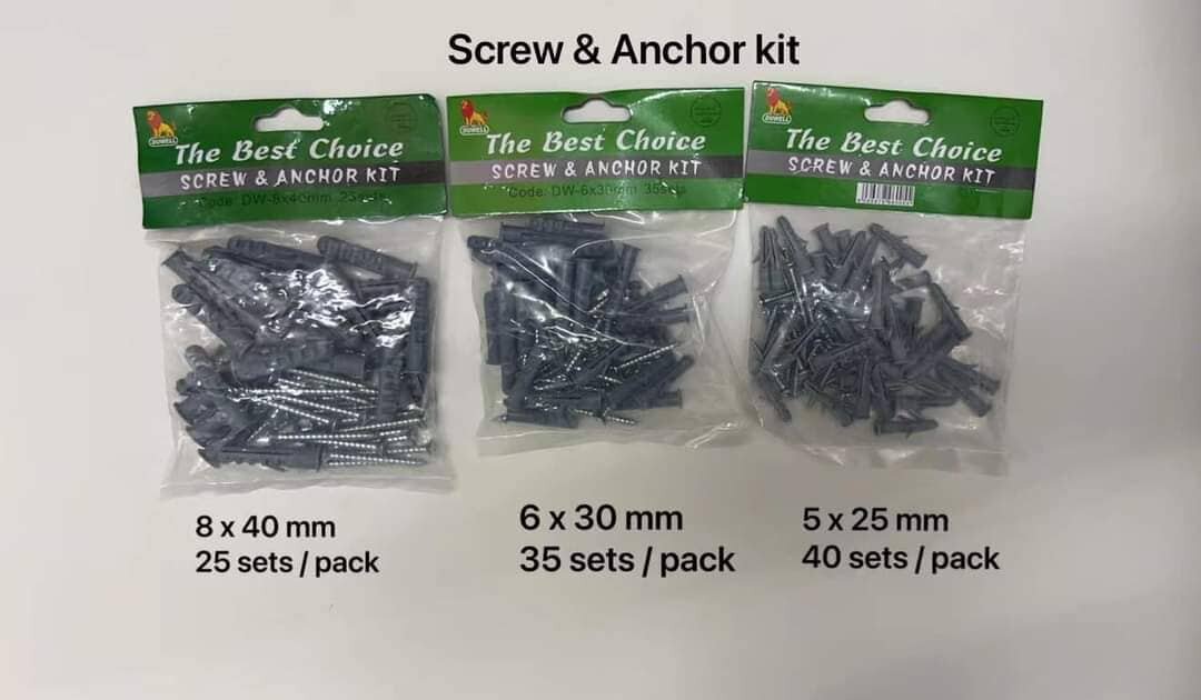 Duwell Screw with expansion Tox Set 25mm 30mm 40mm per pack Heavy Duty ...